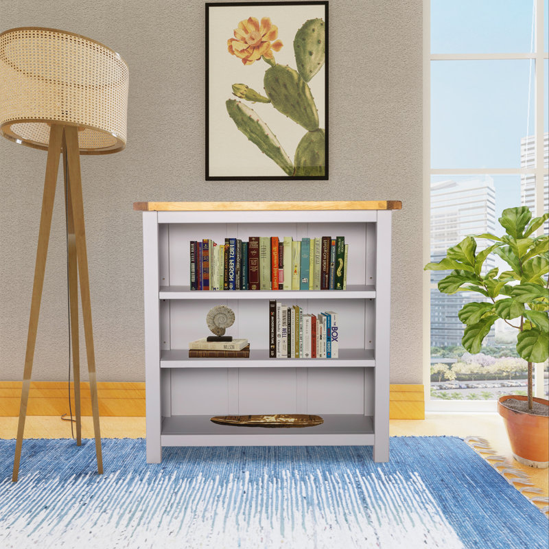 Three Posts Southampton 90cm H x 90cm W Manufactured Wood + Solid Wood Standard Bookcase ...